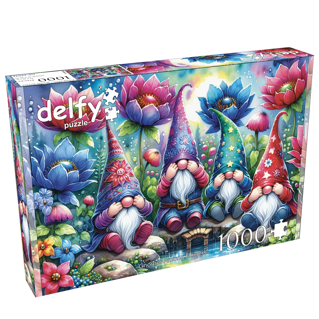 Nains de jardin dans les fleurs | 1000 mcx – Maison du casse-tête